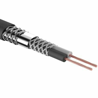 Кабель микрофонный 2х0,25мм , 6,8мм, черный, 100м REXANT