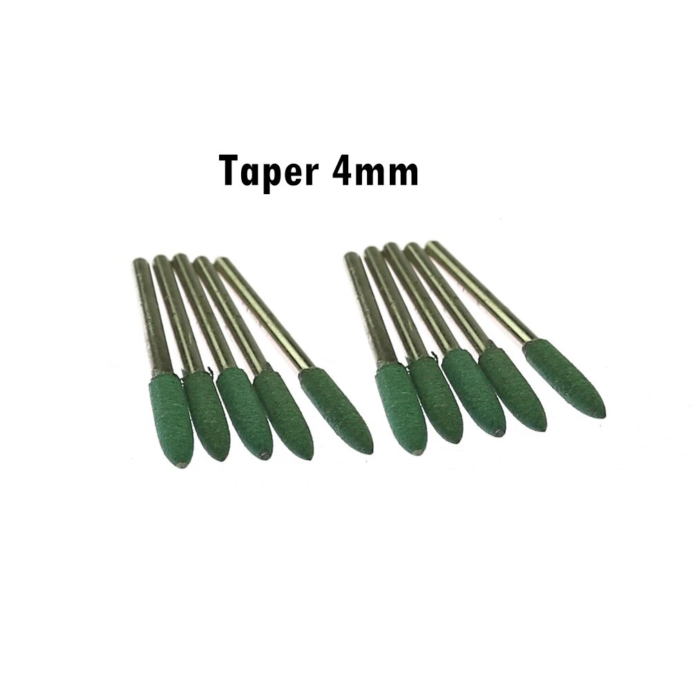 10 шт, резина с креплением на вал 3 мм и абразивной шлифовальной головкой для полировки пресс-форм, роторные электроинструменты R 4mm Taper