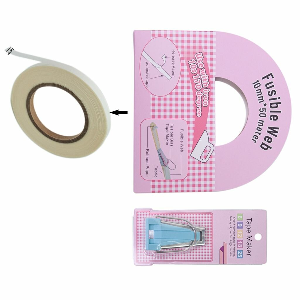 Швейные инструменты, Комбинированный набор для создания окантовки с термоклеем - синий, 1 комплект