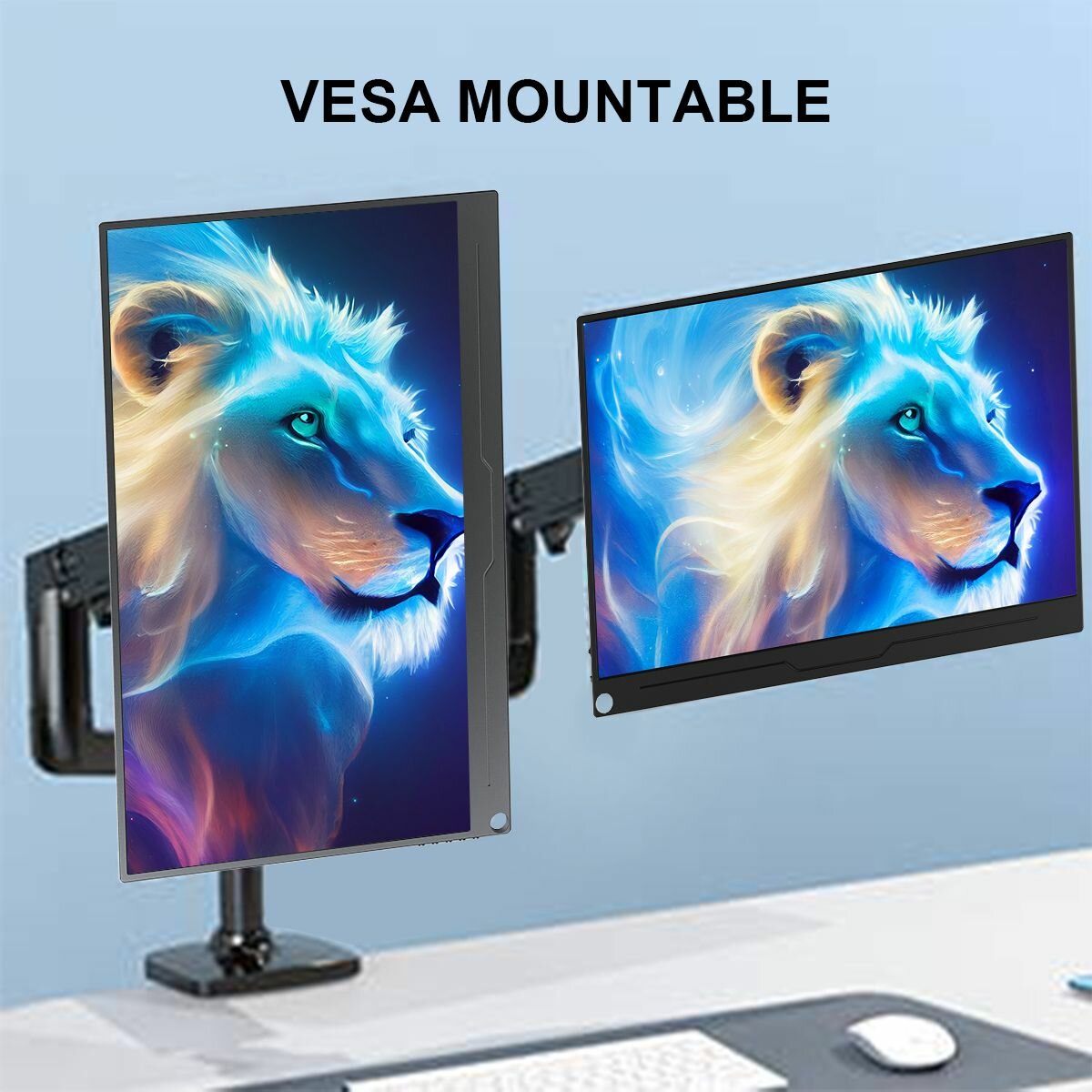 Unew 13,3-дюймовый портативный монитор HD 2,5K Full HD с магнитной крышкой MINI HDMI 3 Type-C для настольных игр и работы