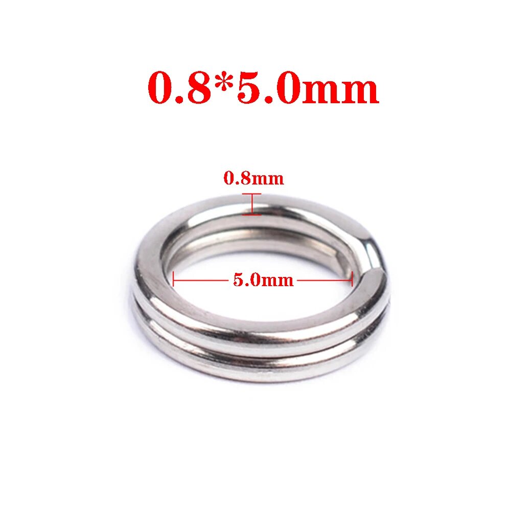 100 шт. Усиленные двойные плоские кольца WMFISHING из нержавеющей стали 0.8-5.0mm