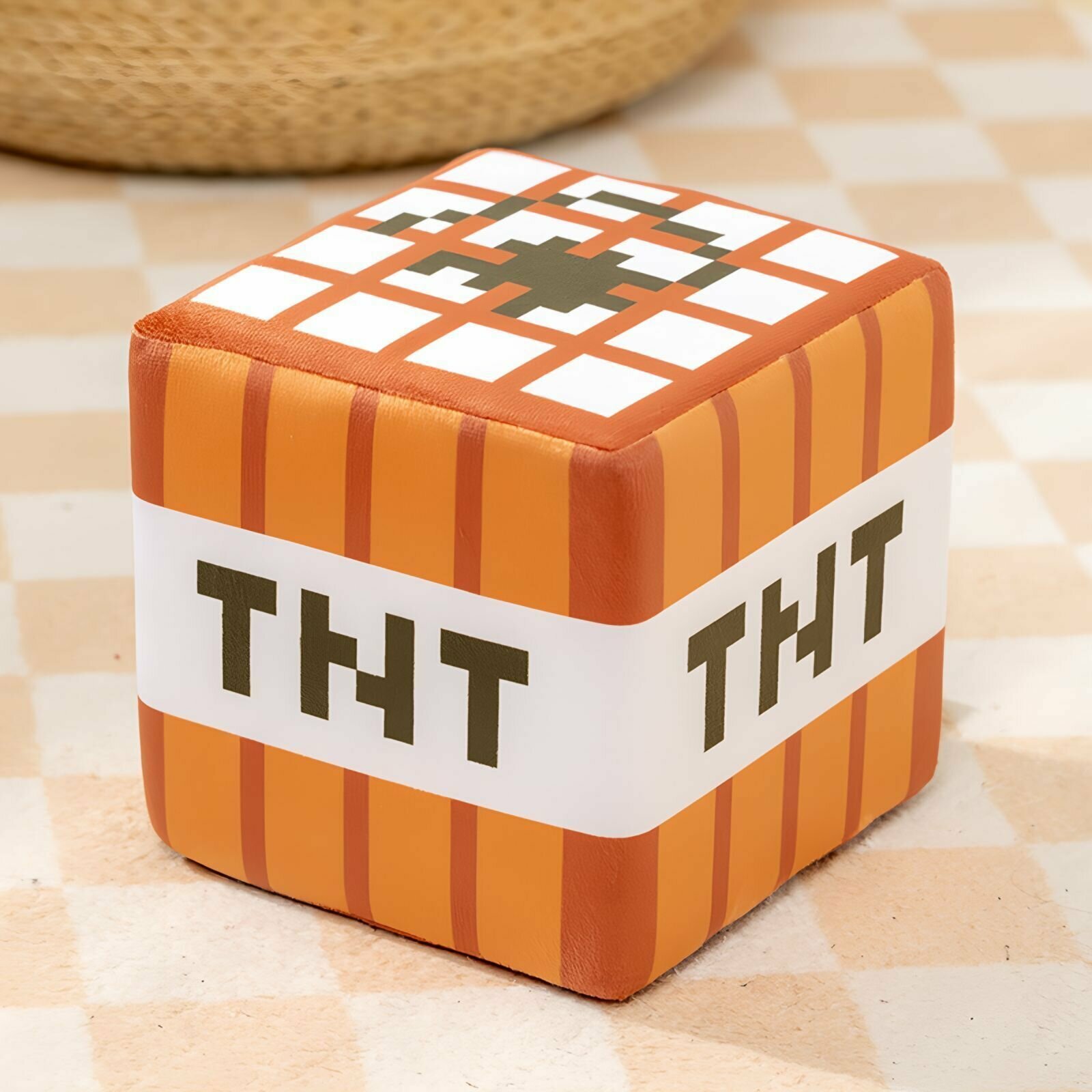 Мягкая игрушка куб TNT, динамит майнкрафт 10см.