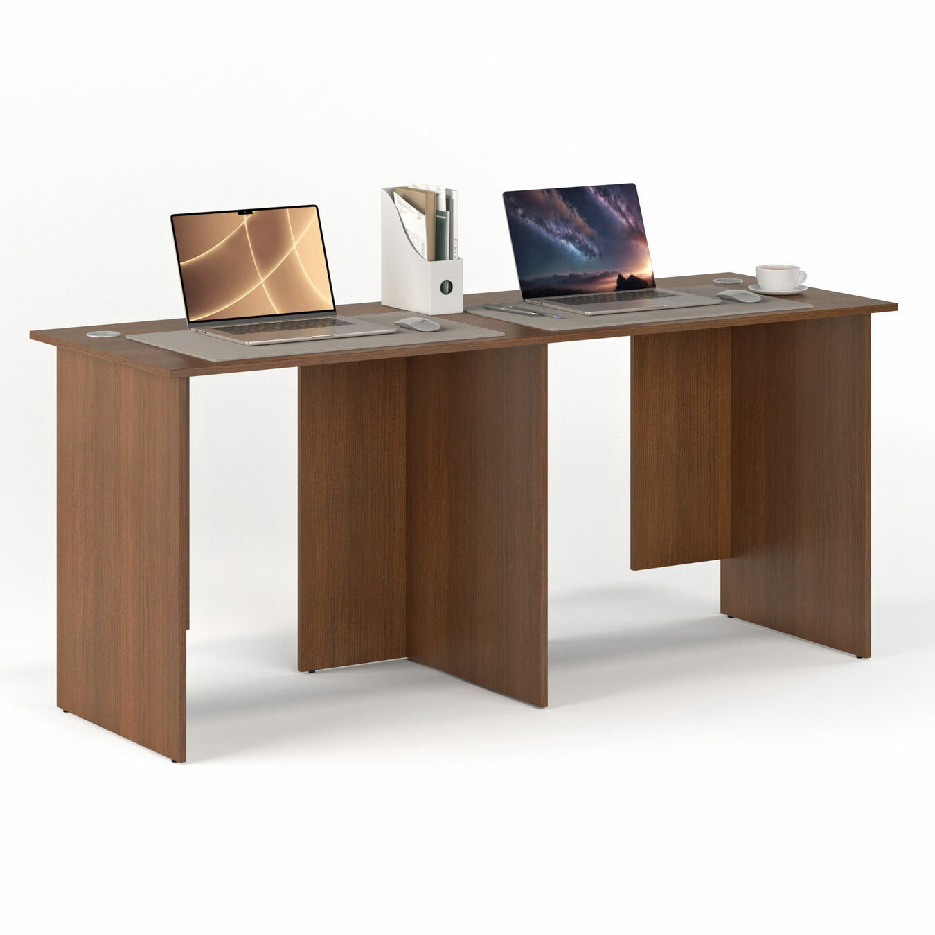 Письменный стол для двоих 7043 (цвет: орех)