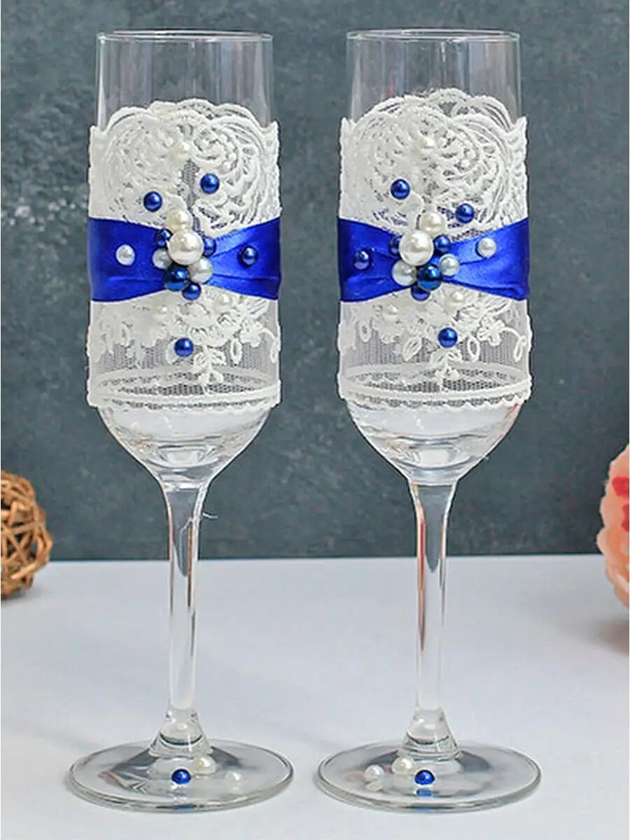 Свадебные бокалы для шампанского фужеры