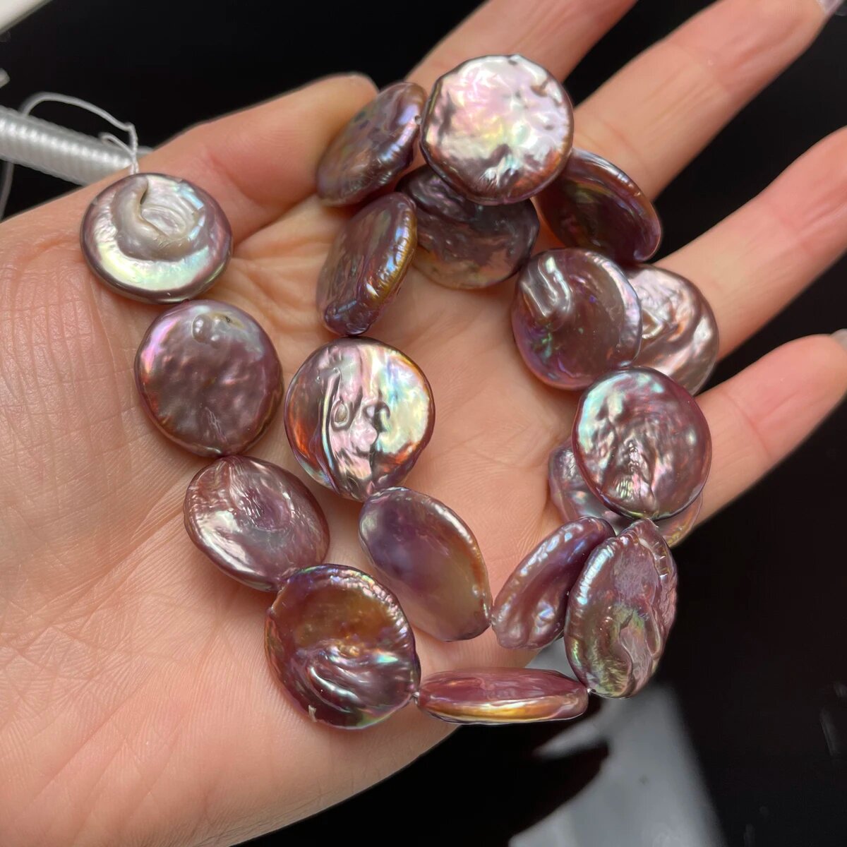 Натуральный жемчуг 18-20 мм фиолетовый