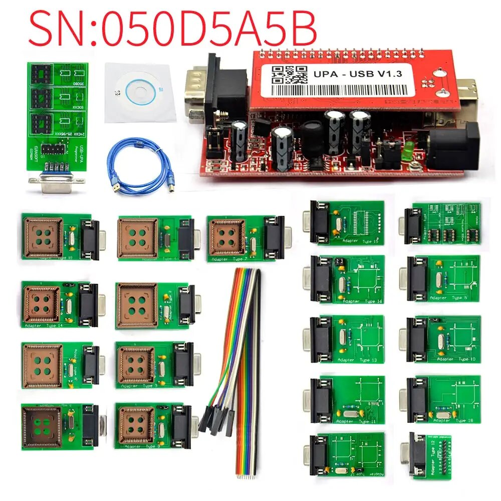 UPA USB V1.3 программатор с адаптерами, Full Set