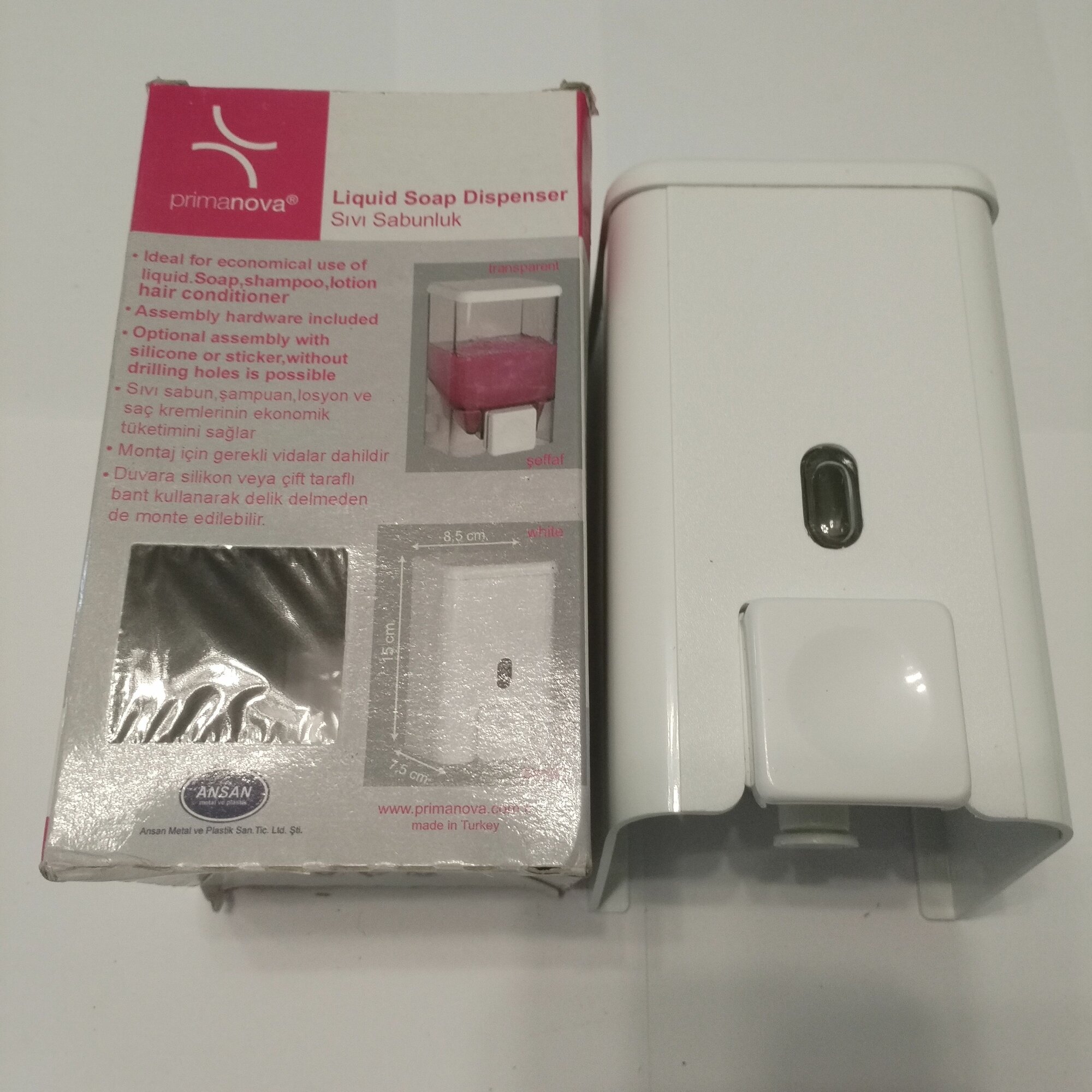 Диспенсер , дозатор настенный для антисептика или жидкого мыла 500 грамм , Турция.
