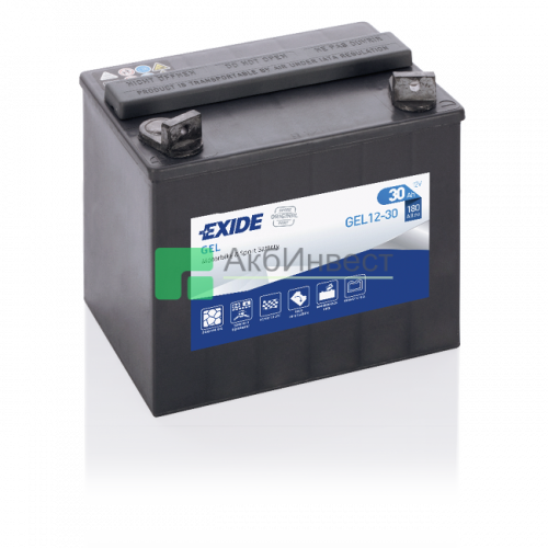 Аккумулятор мотоциклетный EXIDE GEL GEL 12-30 197x132x186