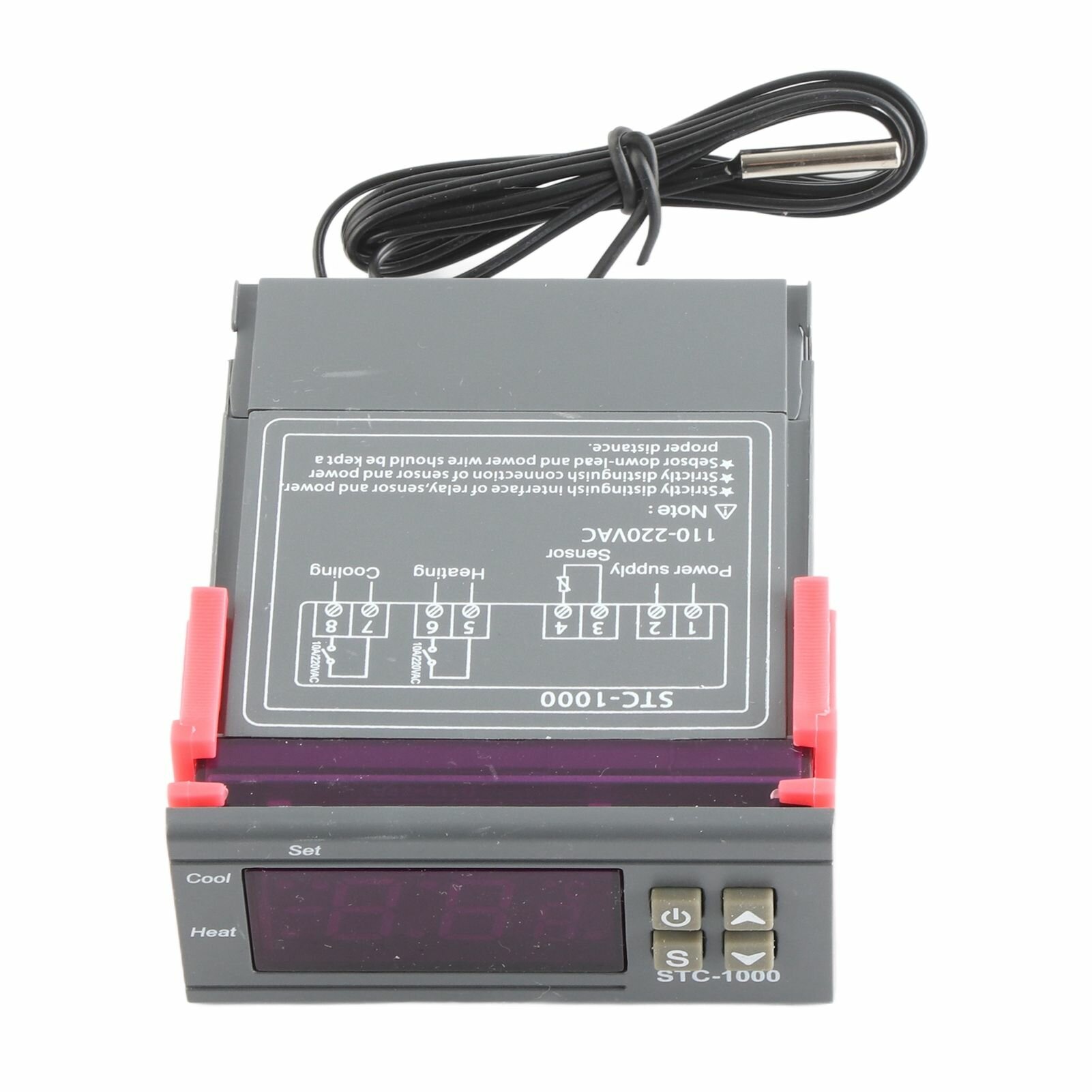 Цифровой регулятор температуры, термостат охлаждения и нагрева с датчиком NTC STC-1000AC110 220В