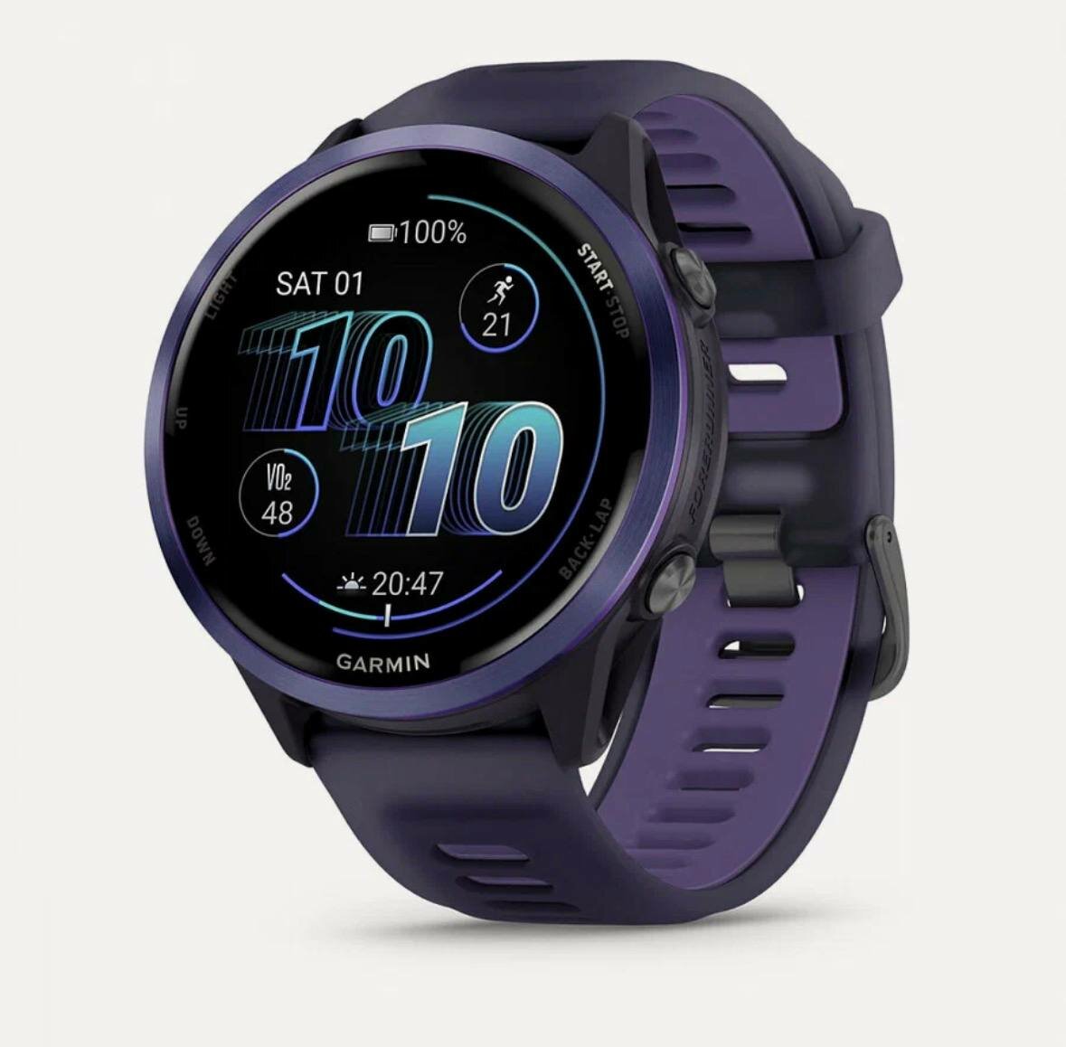 Умные часы Garmin Forerunner 570 - 47mm Indigo Aluminium with Translucent Imperial Purple/Indigo Band (010-02971-02)