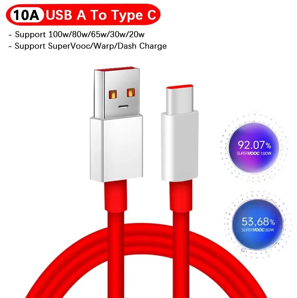 Оригинальный USB-кабель для быстрой зарядки SUPERVOOC 2,0 80 Вт 100 Вт для OnePlus 13T 13R 12R 11R 13 12 11 Pro Ace 5 3 2 Pro Nord CE4 3 1,5 м, USB A To USB C