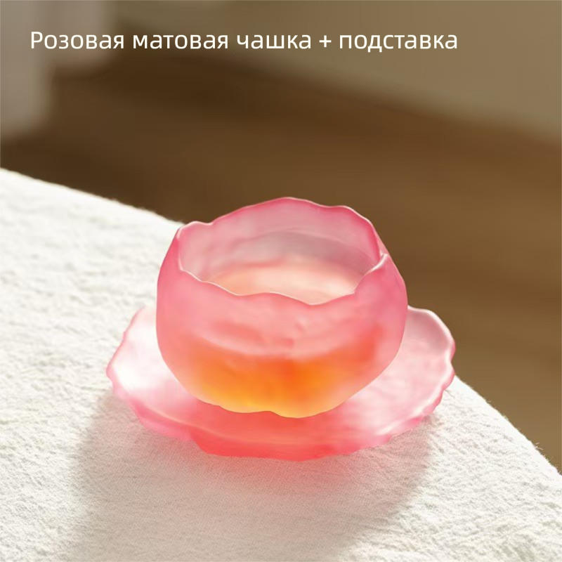 Чашка для чая "Первый снег", японский стиль, хрусталь, ручная выдувка