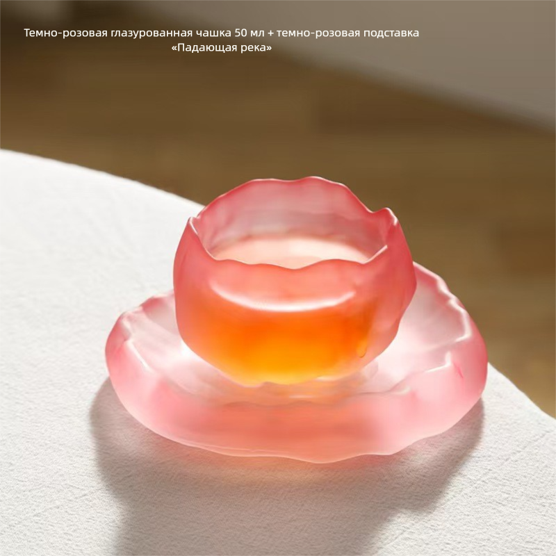 Чашка для чая "Первый снег", японский стиль, хрусталь, ручная выдувка