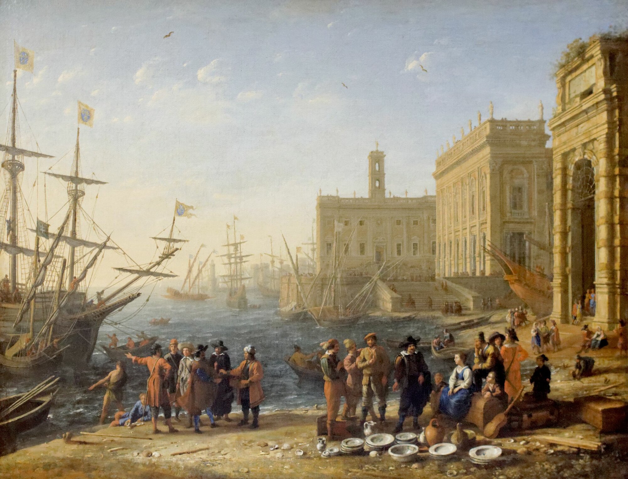 Картина Клода Лоррена Порт с Капитолием 80х61 см