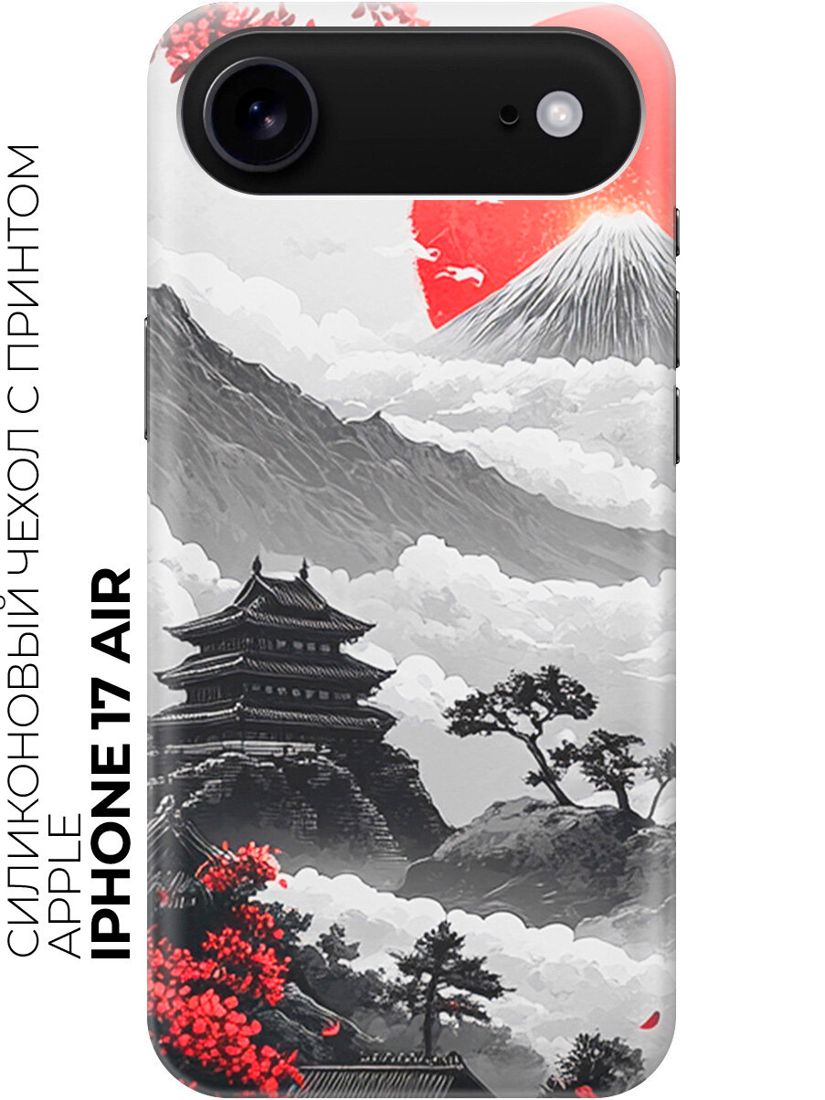 Силиконовый чехол на Apple iPhone 17 Air с принтом "Японский восход"