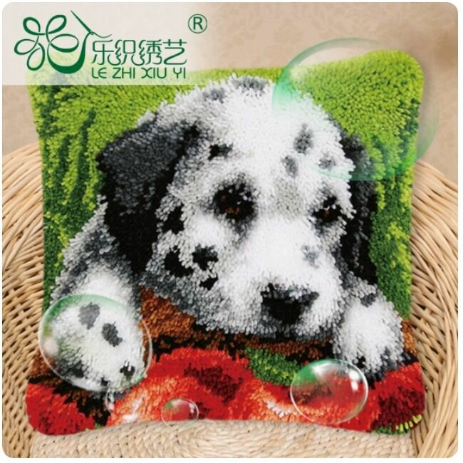 Ковровая вышивка набор для вышивания подушки /Красивые цветы/размером 43х43 см