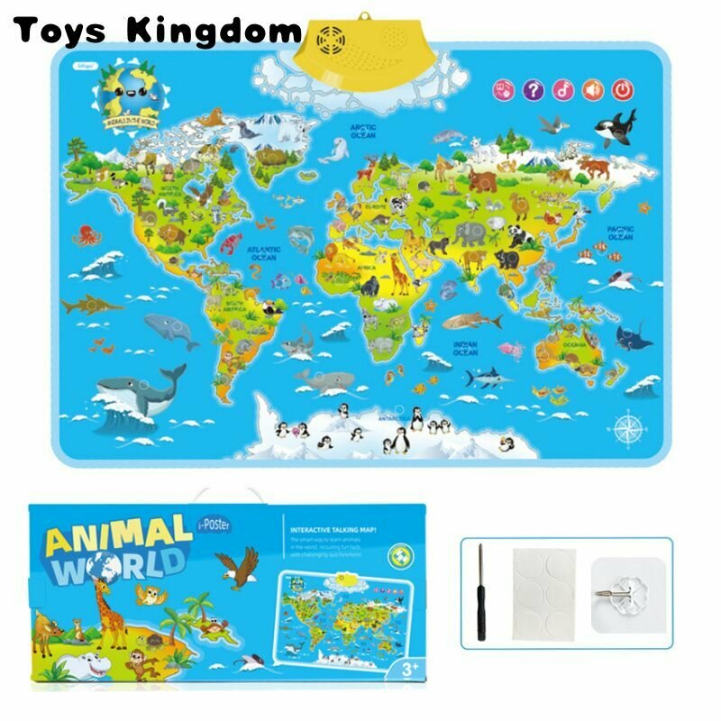 Развивающая игрушка говорящая карта Мир животных