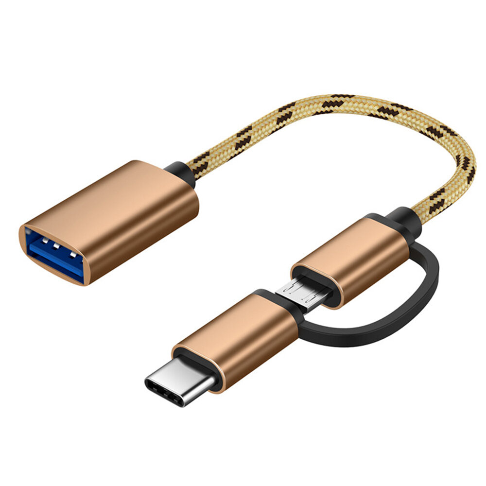 2 в 1 USB OTG кабель Type-C/Micro USB на USB