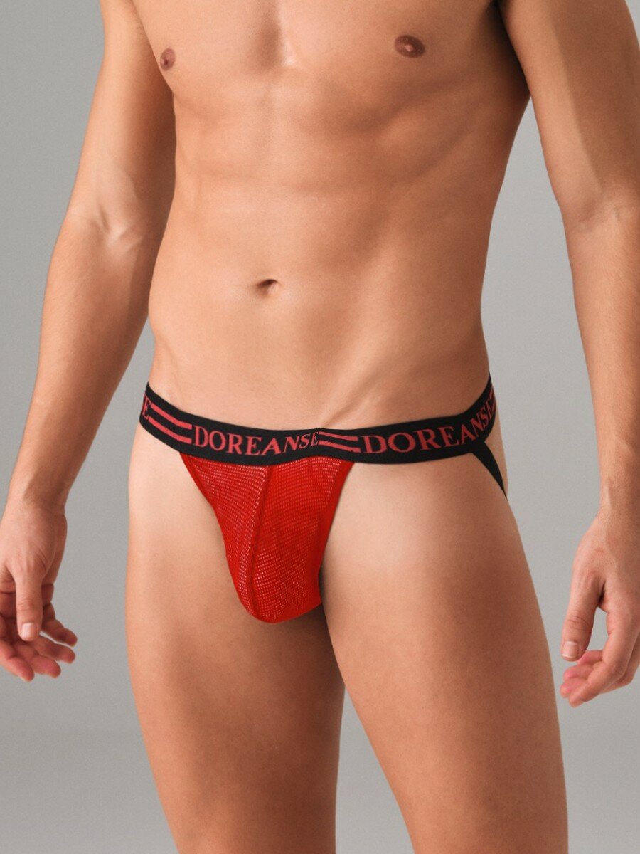 Мужские трусы джоки красные сетчатые Doreanse 1006 L (48) полиамид/эластан