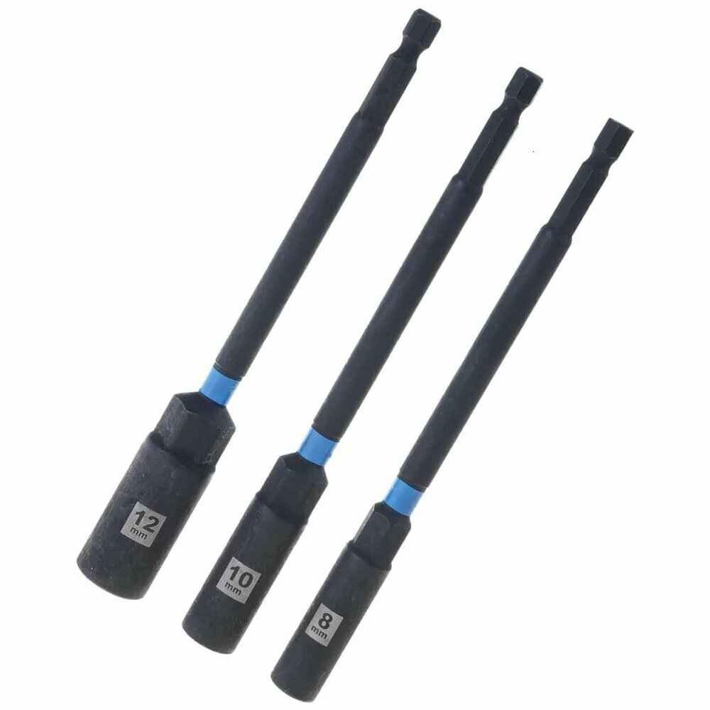 Головки для гаек 1/4" с шестигранным хвостовиком, 8 10 12mm