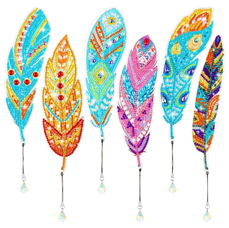 Новая закладка с перьями из алмазной живописи, DIY вышивка крестом, креативная ручная работа, прямые поставки от производителя, дропшиппинг одной штуки