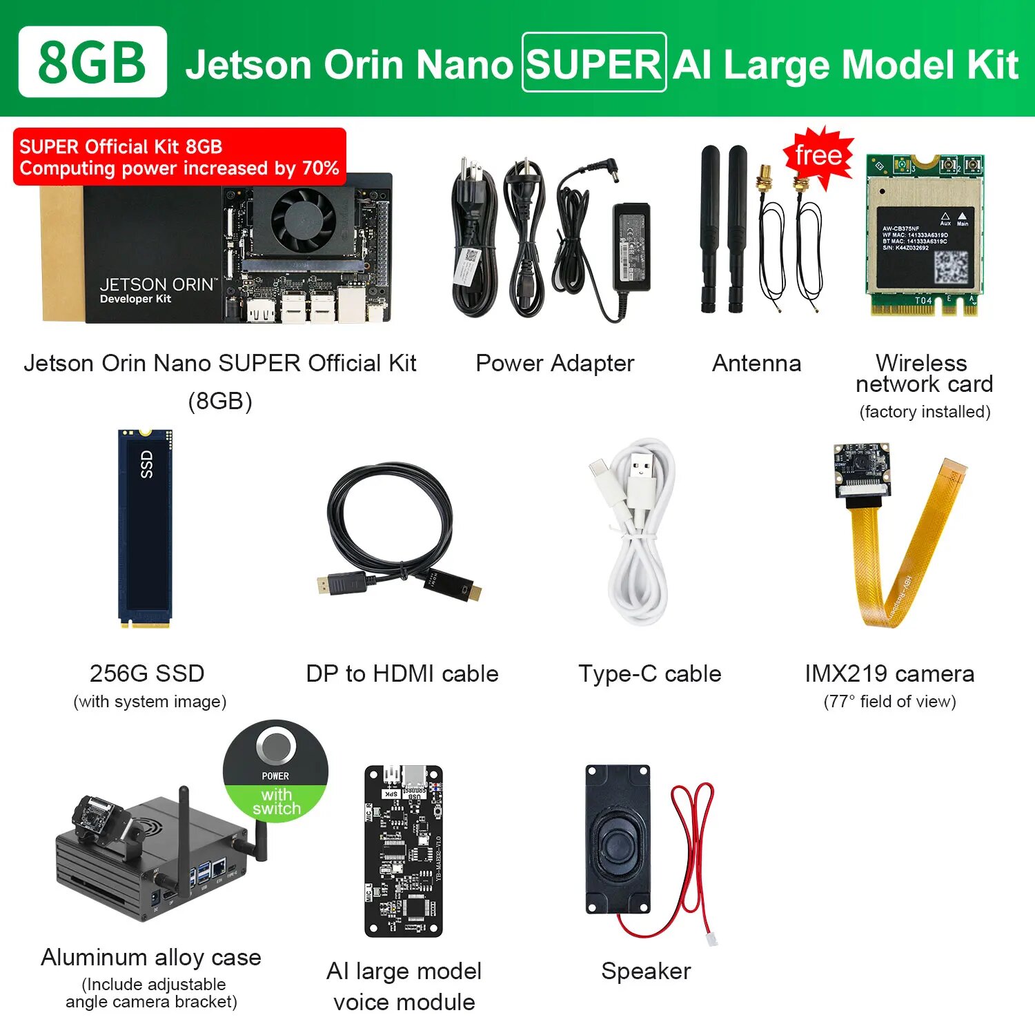 Jetson Orin Nano SUPER AI Kit 8ГБ (256ГБ SSD)