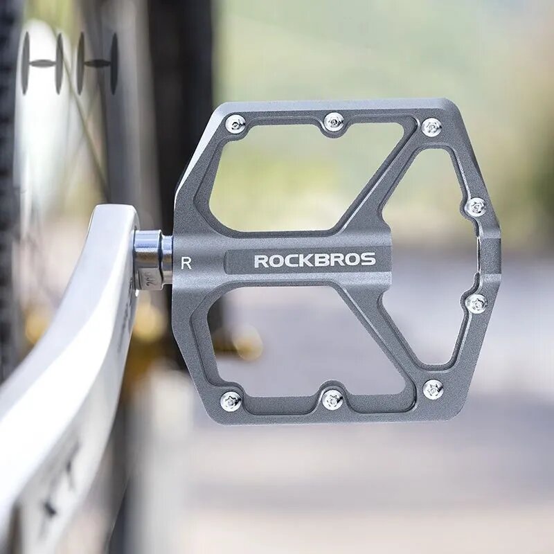 ROCKBROS K203-PE педали для велосипеда, алюминиевые с подшипниками, фиолетовый цвет, для города и гибрида — фото 1