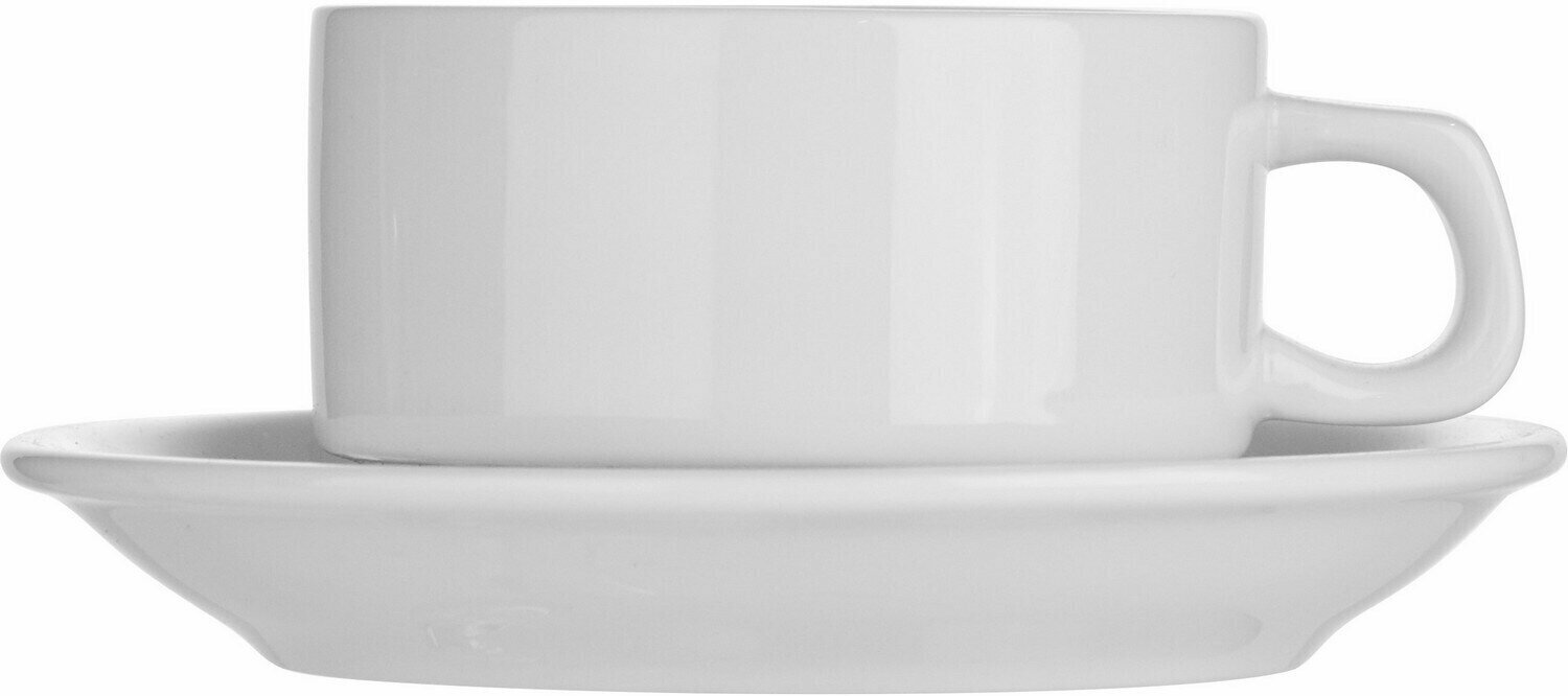 Пара чайная Kunstwerk 250мл, 155х95х69мм, фарфор, белый