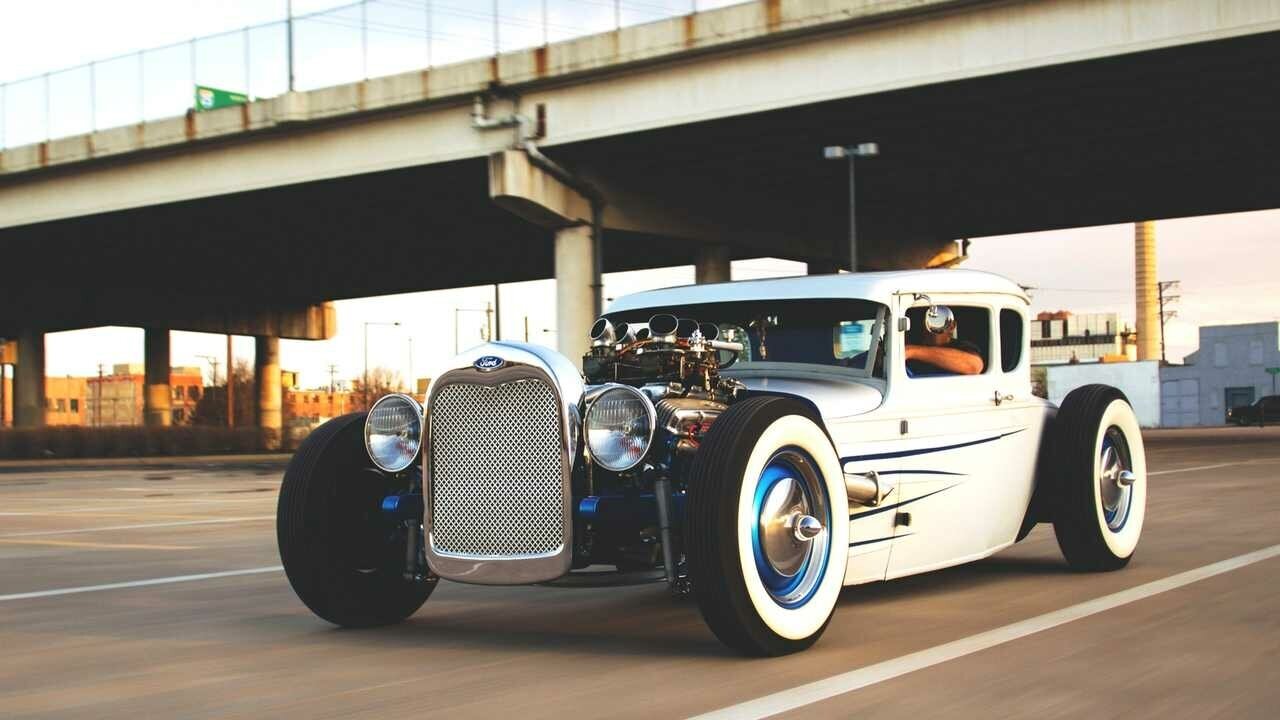 Картина на холсте 60x110 LinxOne "Ford движение hotrod" интерьерная для дома / на стену / на кухню / с подрамником