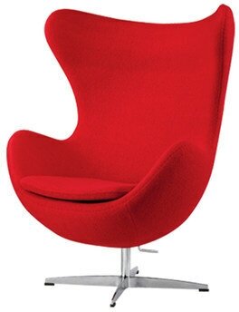 Кресло дизайнерское Egg Chair, тканевая обивка (красный)