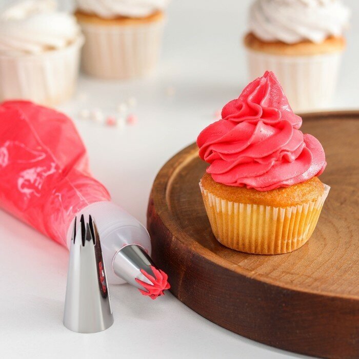 Насадка кондитерская «Закрытая звезда», d=2,2 см, выход 1,2 см, нержавеющая сталь, 1822584