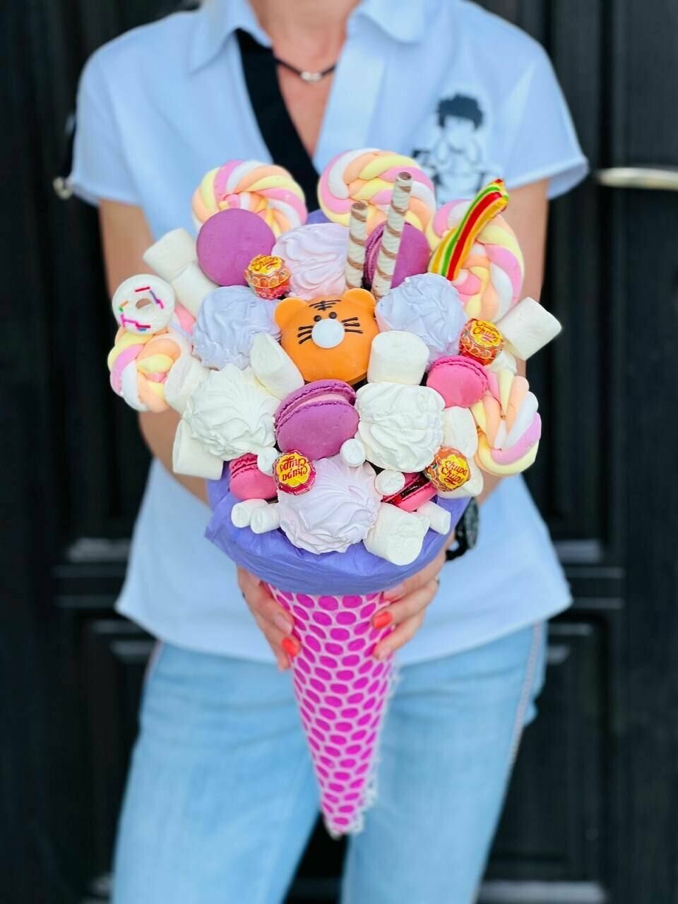 Сладкий букет из зефира / Рожок мороженое