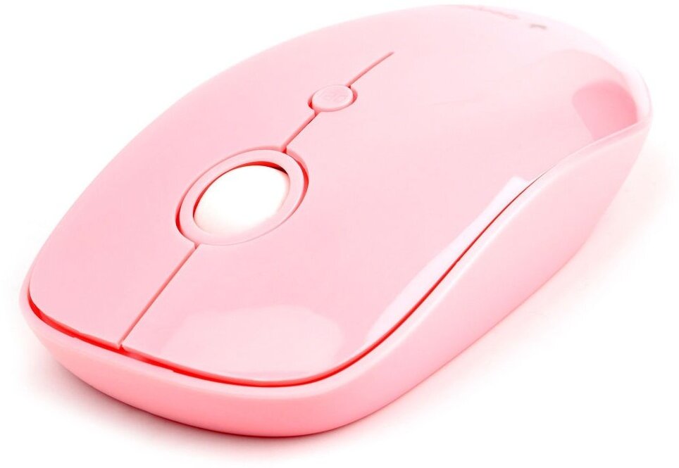 Мышь беспроводная Gembird MUSW-390, 2.4ГГц, 2 кнопки + колесо кнопка,1000DPI розовый глянец