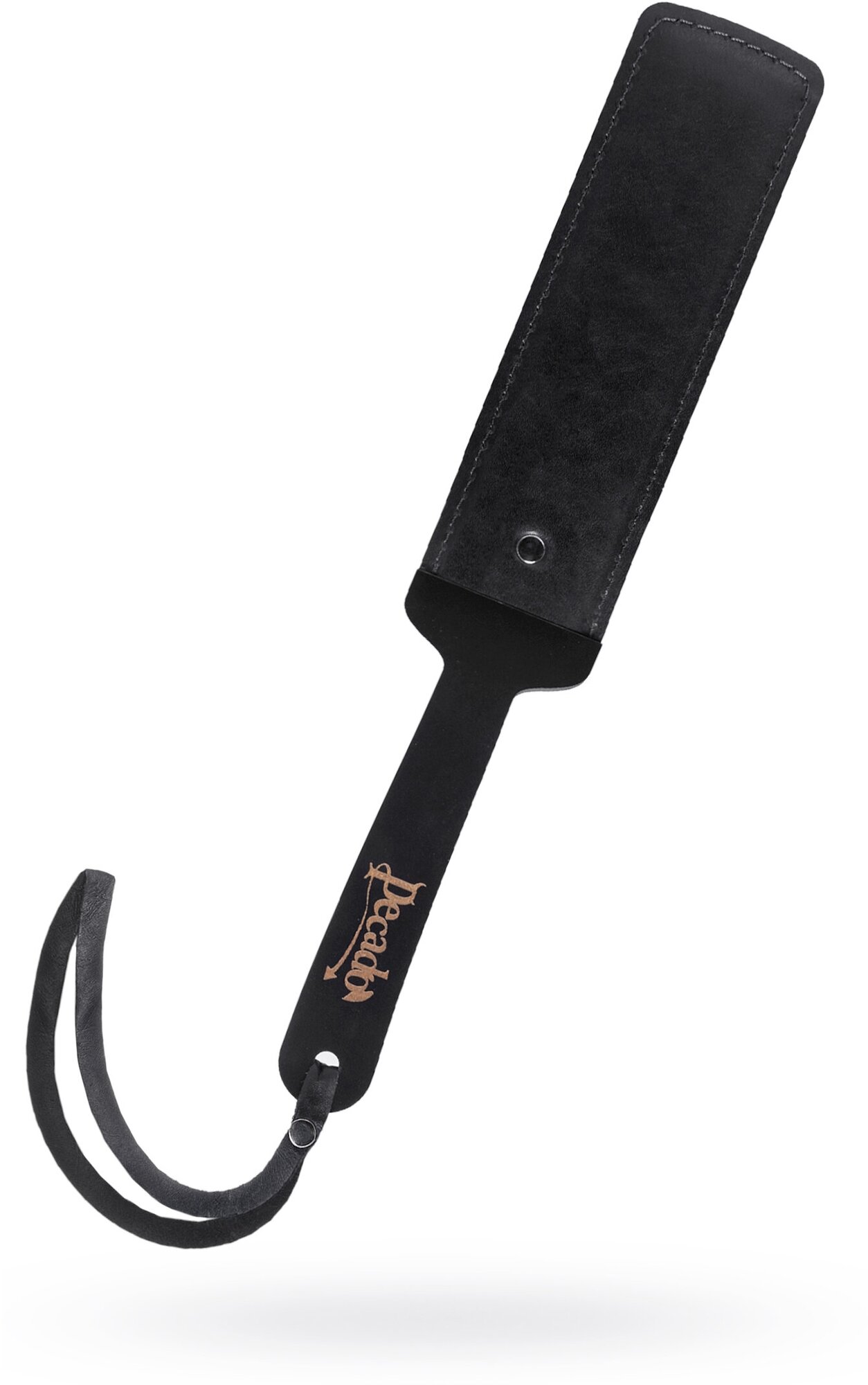 Паддл Pecado BDSM, гибкий, натуральная кожа и дерево, черный