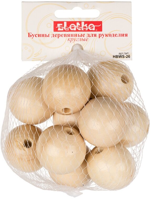 Бусины деревянные "Zlatka" HBWS-26 30 мм 10 шт св. дерево