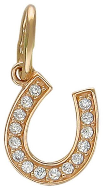 Подвеска, красное золото, 585 проба, фианит