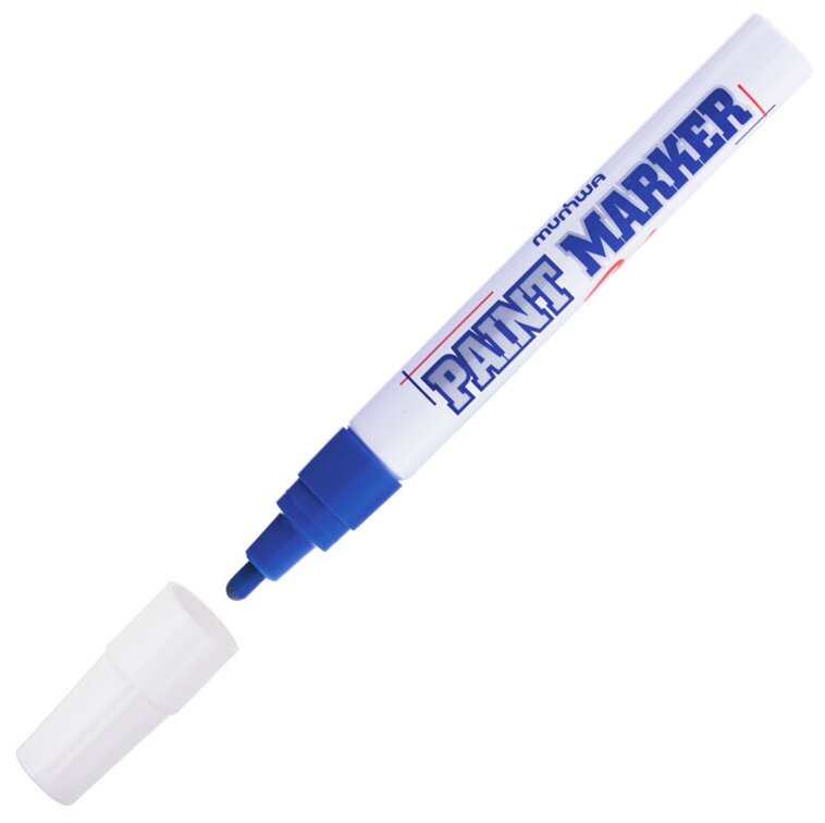 12 шт. Маркер-краска MunHwa синяя, 4мм, нитро-основа