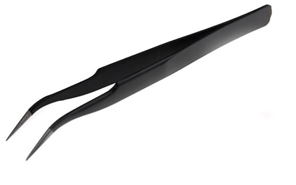 Пинцет изогнутый черный