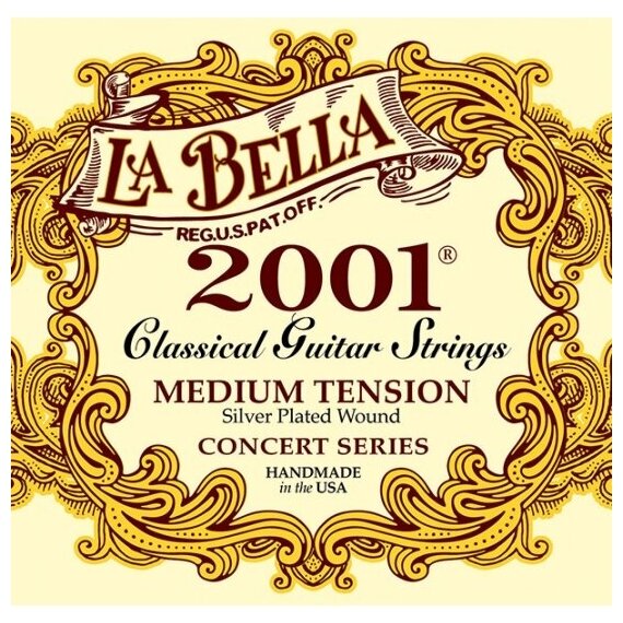 Комплект струн LA Bella 2001M Medium для классической гитары, посеребренные