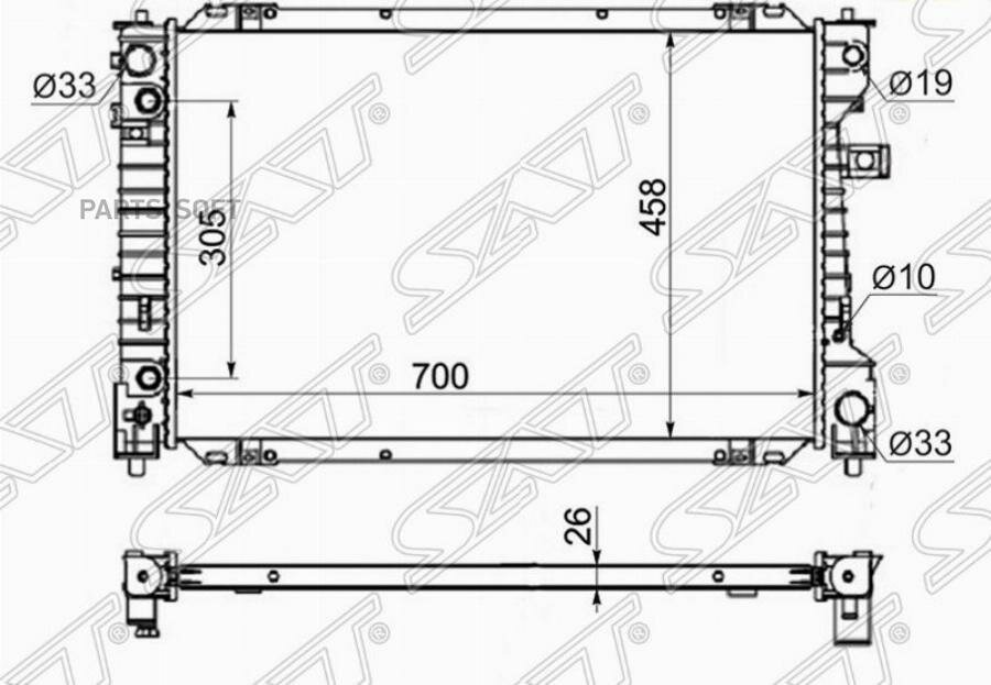 Радиатор Ford Escape 07-12 SAT MZ0009-08 | цена за 1 шт