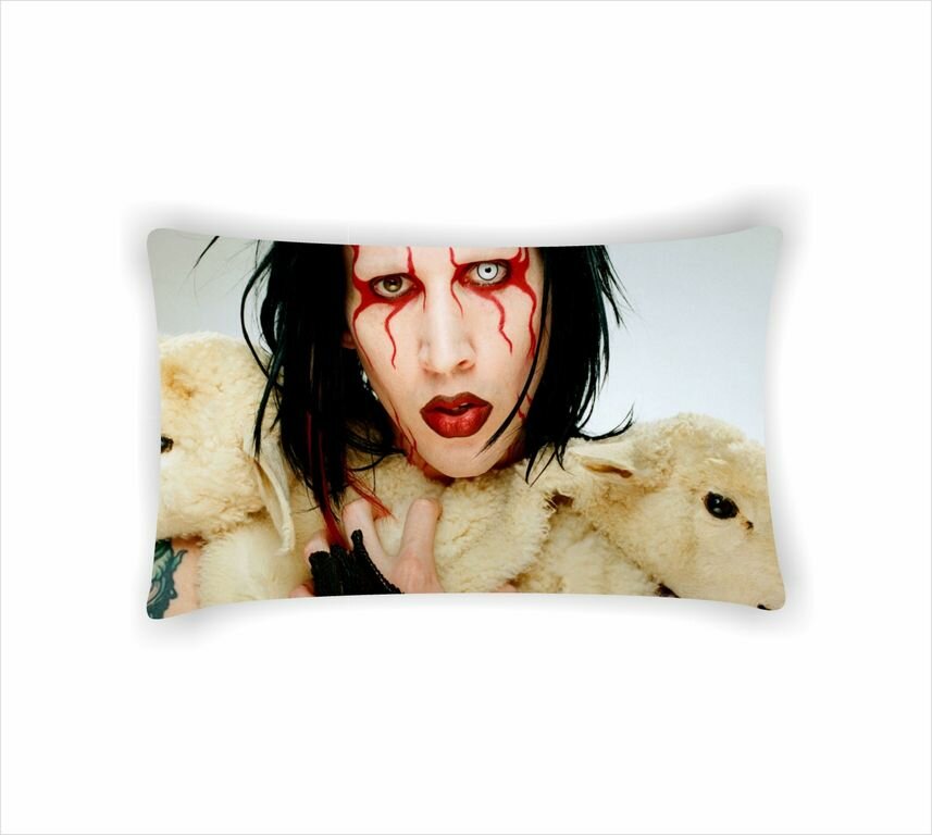 Подушка Marilyn Manson, Мэрилин Мэнсон №8, С одной стороны