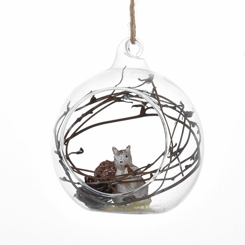 Новогодняя елочная игрушка Подвеска Фигурка в шаре 8,5см стекло - 1шт