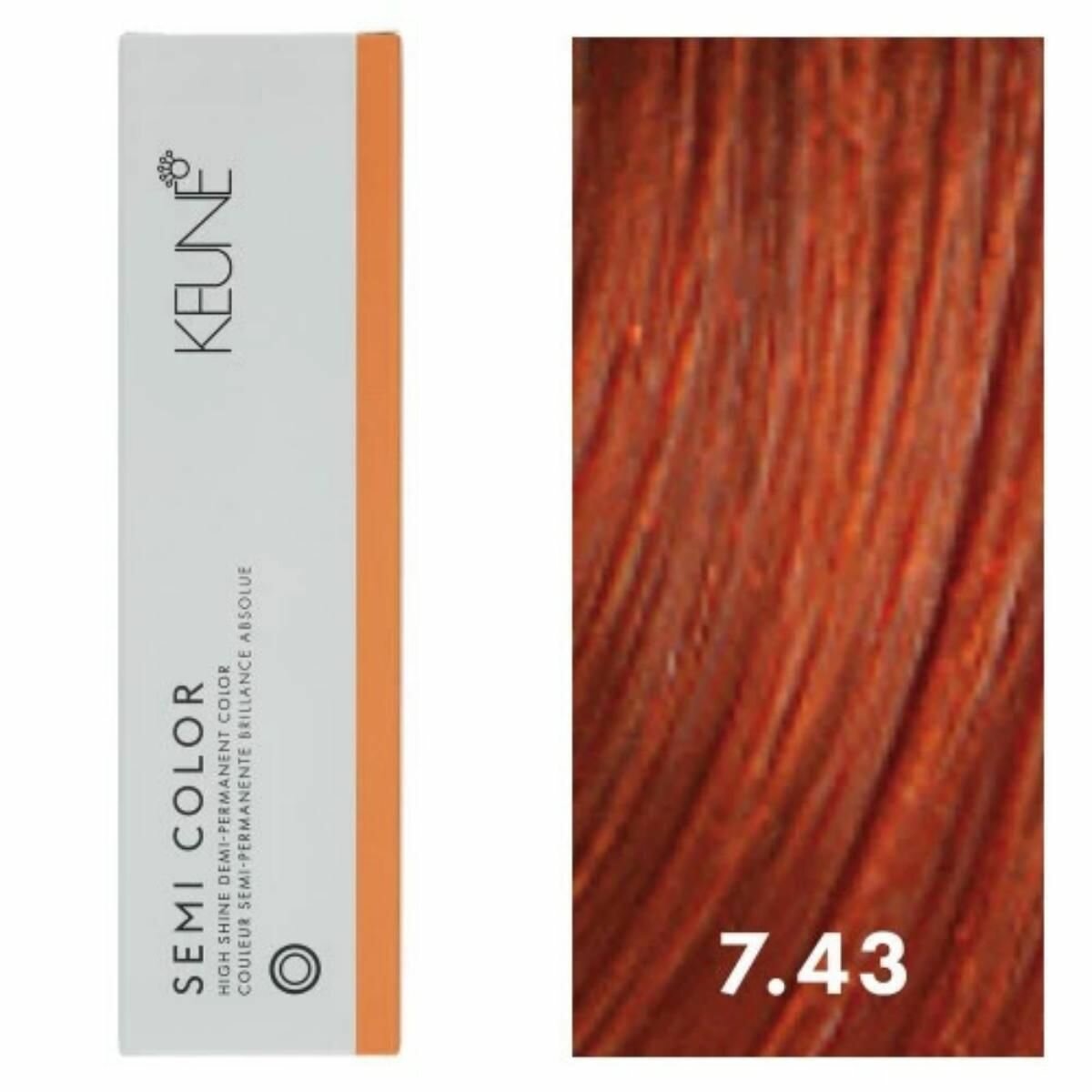 KEUNE SEMI COLOR 7.43 Средний Медно-Золотистый Блондин Крем-краска для волос без аммиака