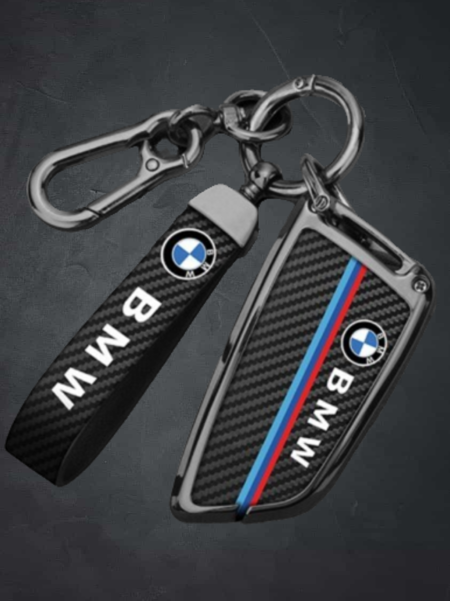 Защитный чехол для ключей BMW, Авто Обнова, черный, с логотипом и брелком
