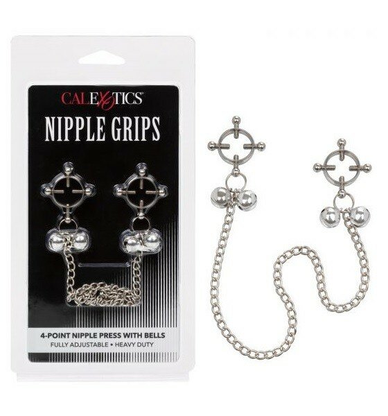 Зажимы для сосков California Exotic Novelties "Crossbar Nipple Vices" металл, серебристые