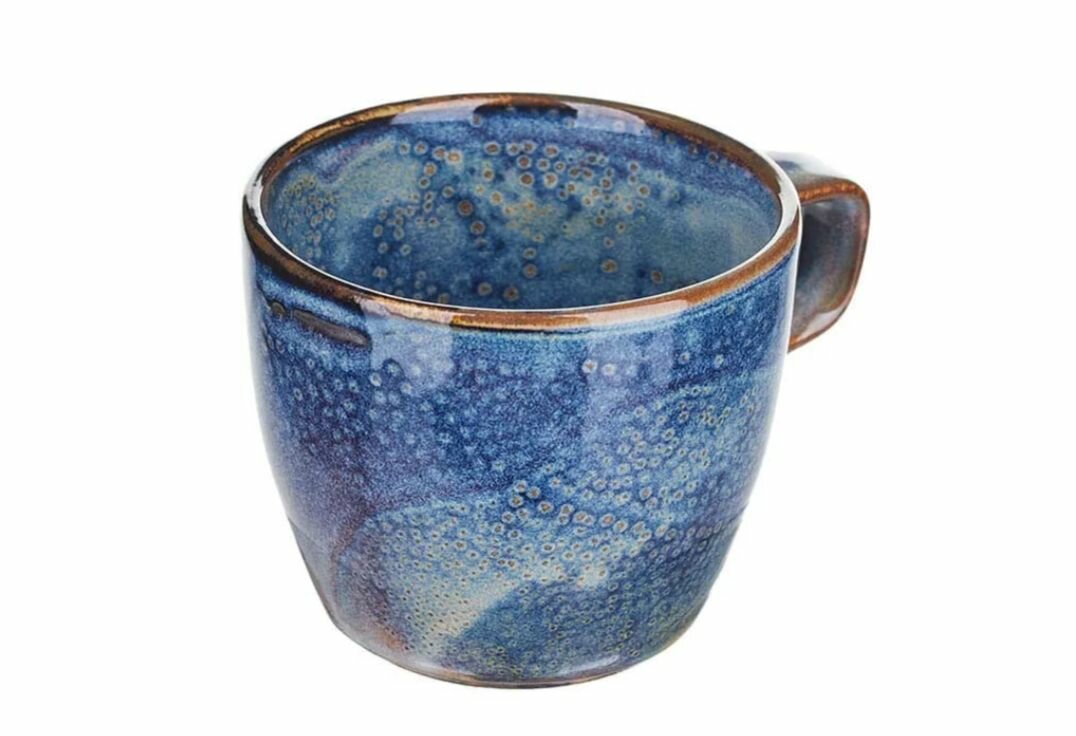 Чашка фарфоровая "Ирис" 250мл кофейная голубая