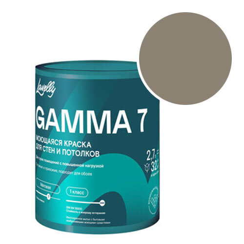 Краска моющаяся Lavelly Gamma 7 RAL 7002 (Оливково-серый - Olive grey) 2,7 л