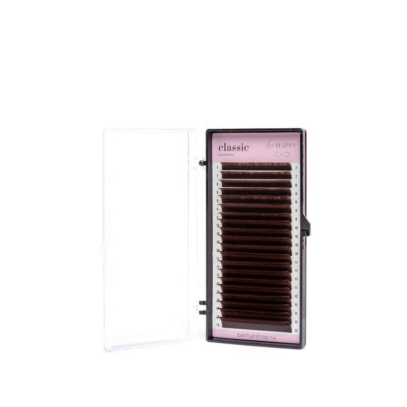 Ресницы "BE HAPPY" CLASSIC 20 линий D-BROWN С +0.07/5mm