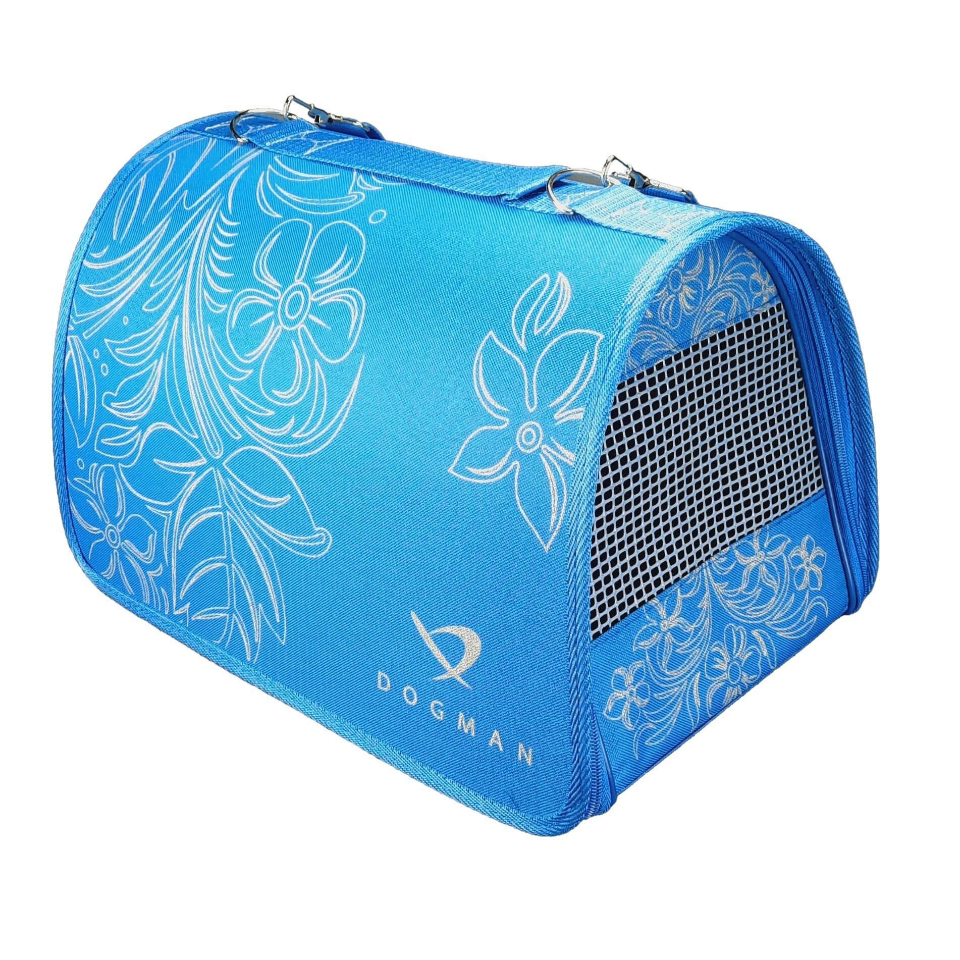 Переноска сумка DOGMAN Лира №3 для кошек и мелких пород собак, Василек, 43х27х27см