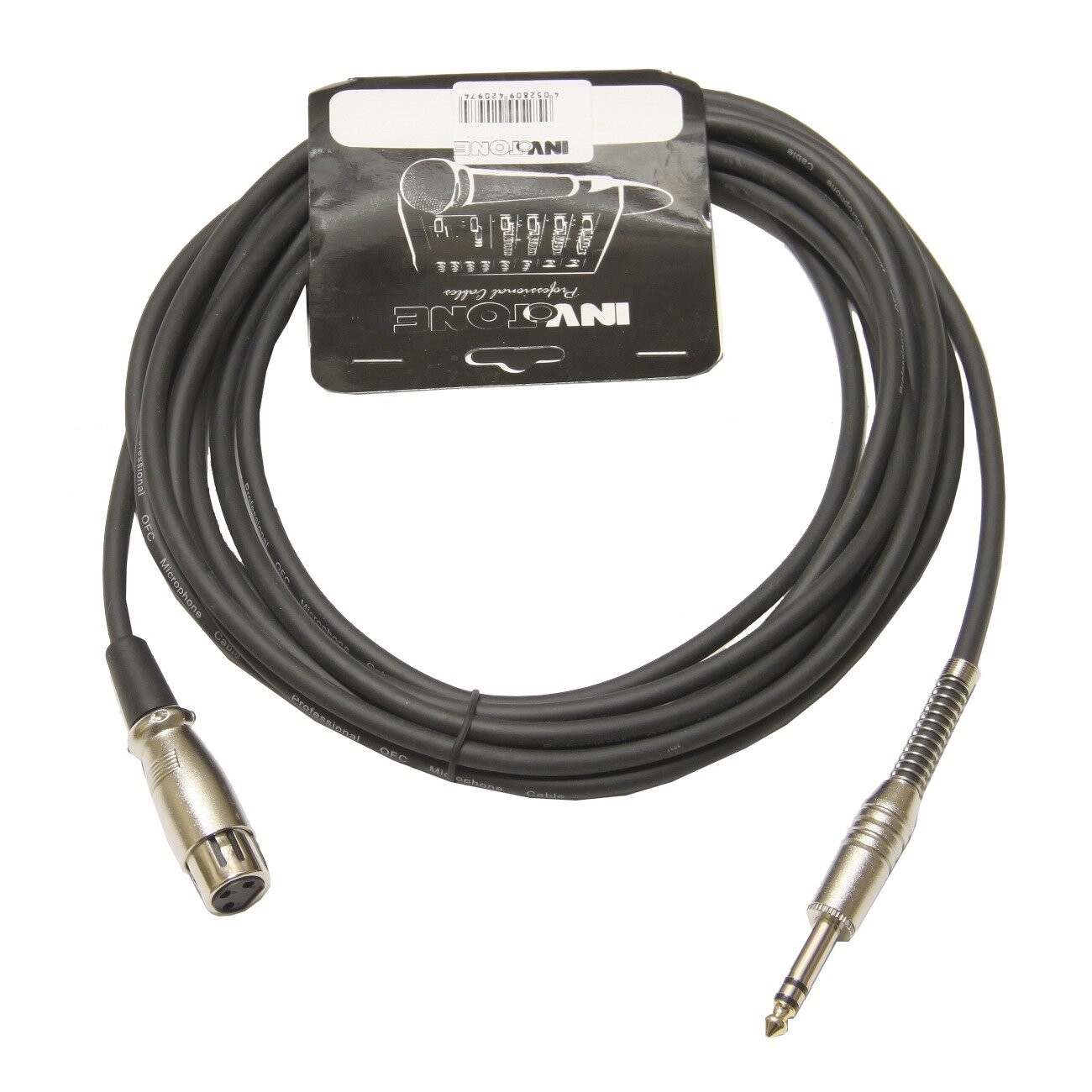 Кабель аудио 1xJack - 1xXLR Invotone ACM1005FS BK 5.0m